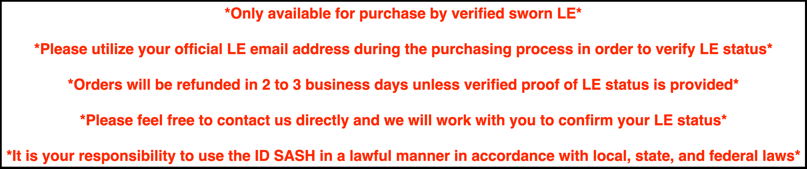 ID Sash | POLICE Model