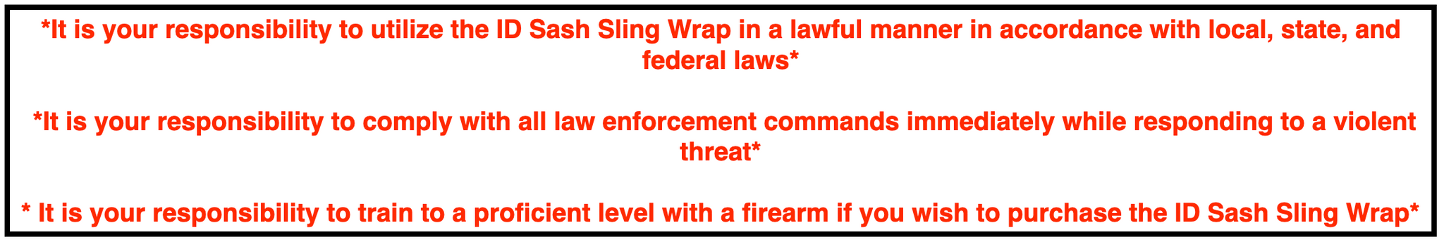 ID Sash Sling Wrap | ARMED CITIZEN Model